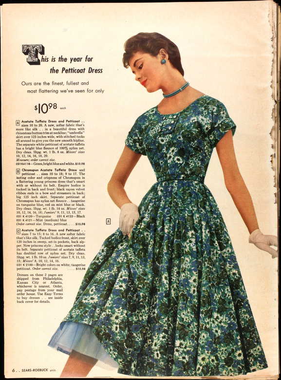 Blue floral dresses from 1955-57 | Ms1940McCall