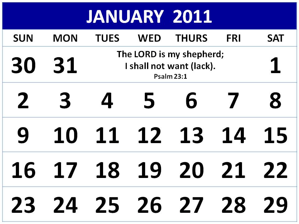 Believers Encouragements: Free January 2011 Christian calendar ...