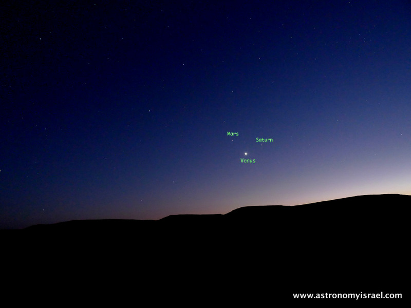 Astronomy Israel: Our Photo of the Venus-Mars-Saturn Triangle is #1 in ...