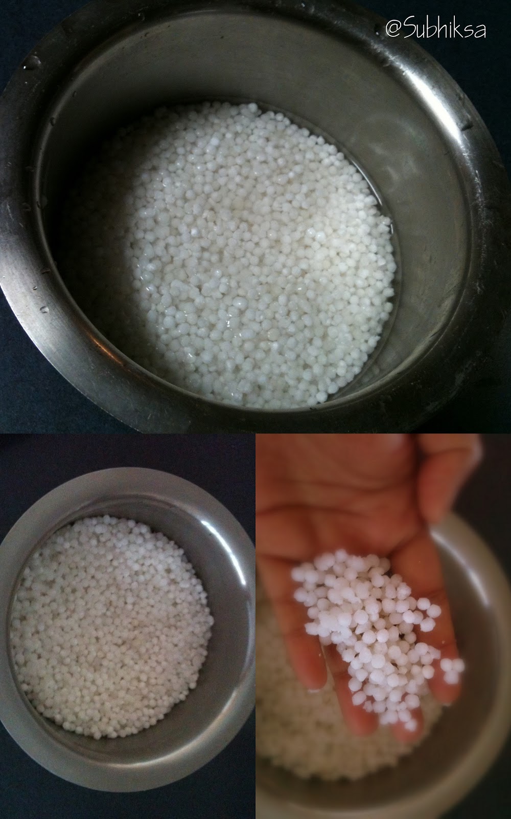 Subhiksa - Vegetarian Cooking: How to soak Sago