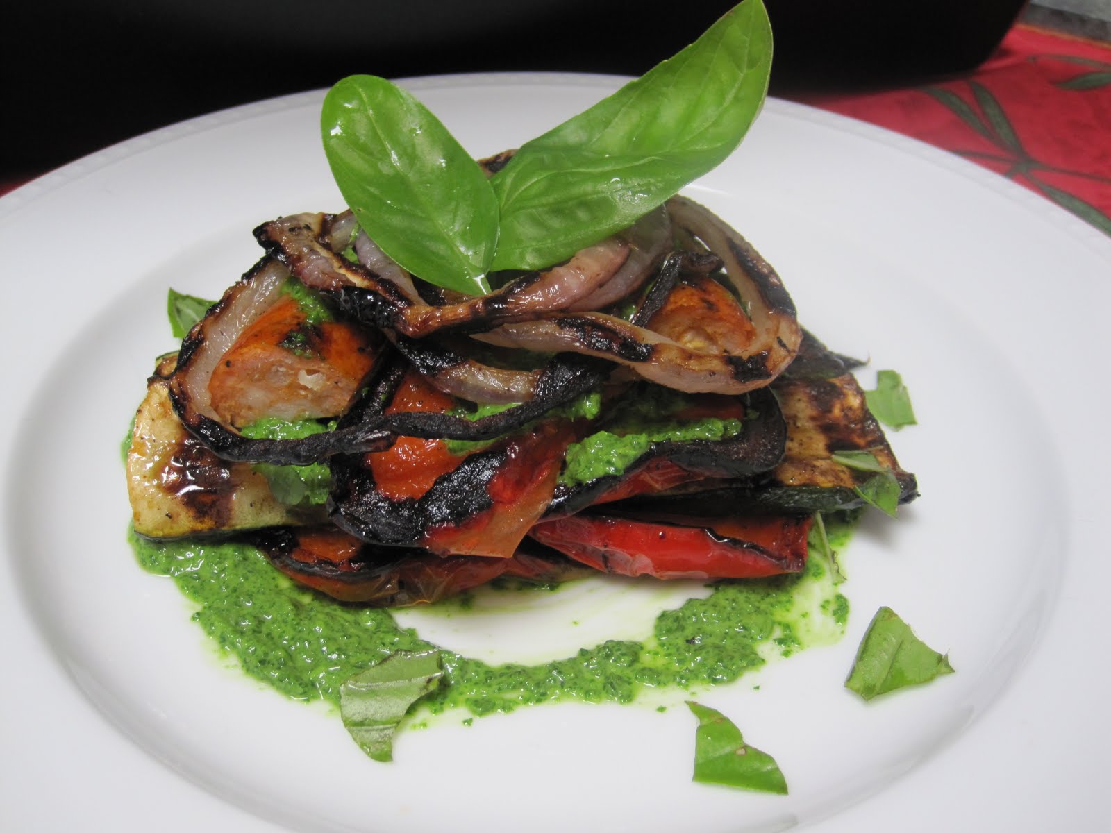 diet schmiet!: Grilled Vegetable Stack with Arugula Spread