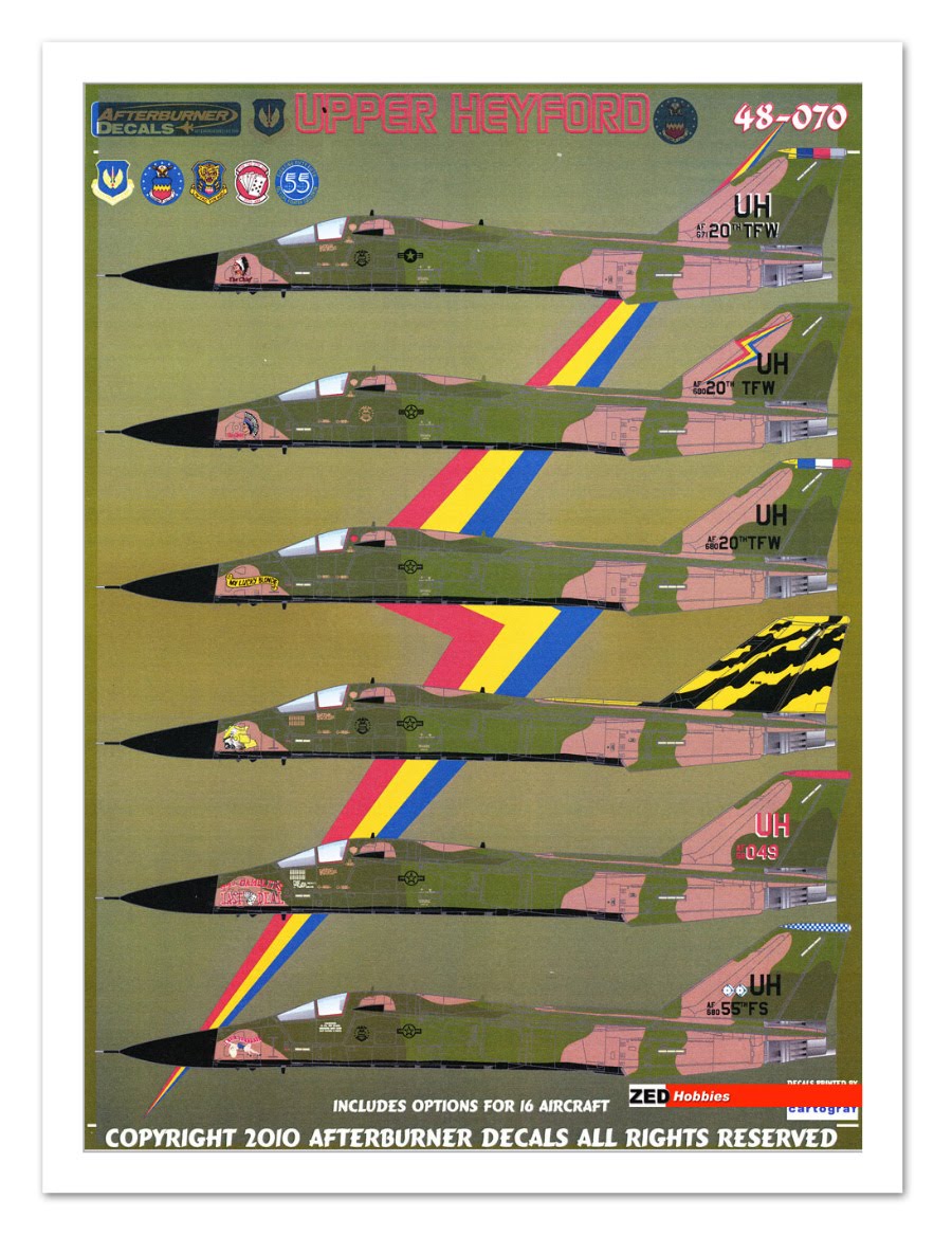 ZED Hobbies: Review: Afterburner Decals F-111E 20thTFW Upper Heyford 1/48