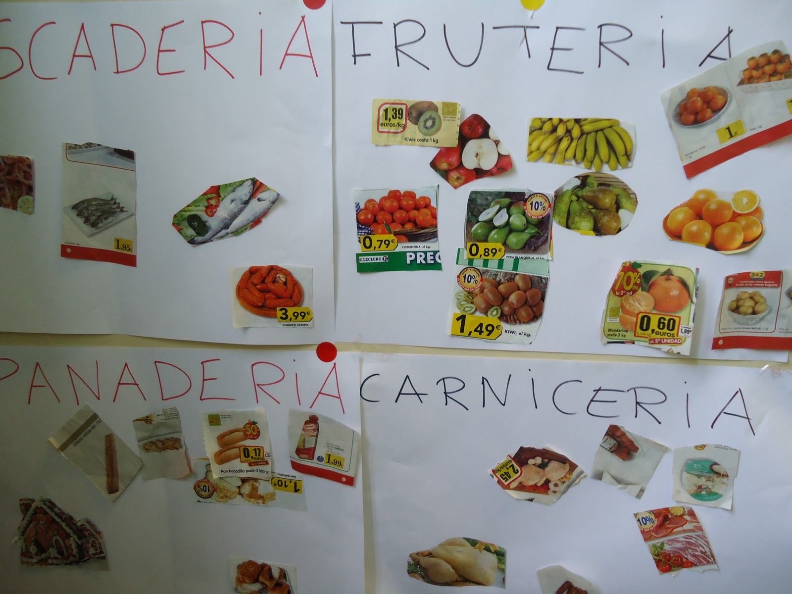 los peques del cole: ALIMENTOS Y TIENDAS