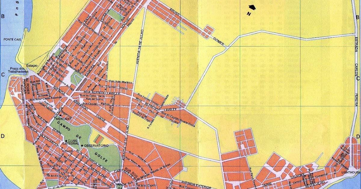 MOÇAMBIQUE: Moçambique: Planta da cidade da Beira