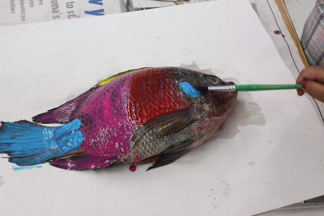 In Art Class: Fish Printing