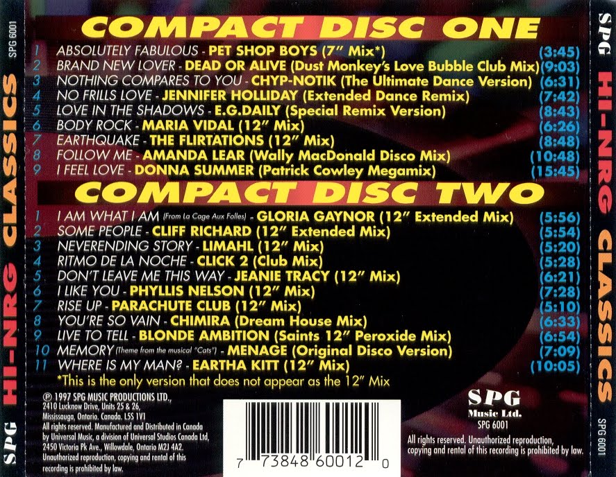 RETRO DISCO HI-NRG: Hi-Nrg Classics - The Definitive 12'' Collection ...