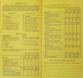Real Report Card From The 80s