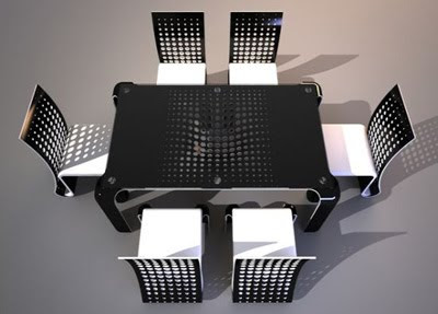 New Furniture: Ergonomic Push Table Dining Set Furniture Design