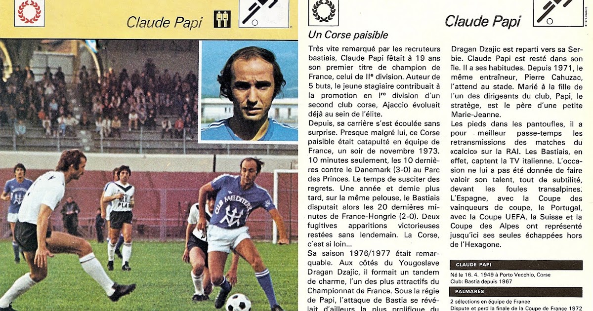 LA FICHE DETAILLEE. Claude Papi.