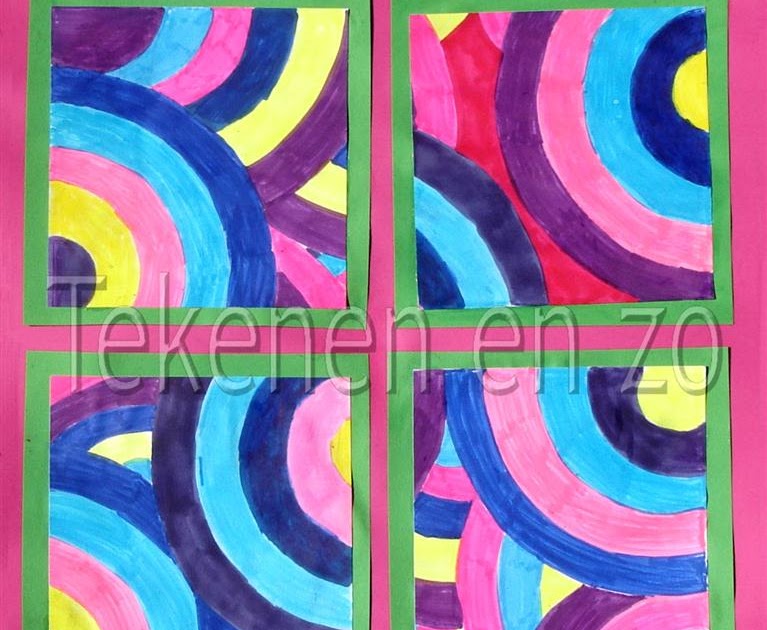 Tekenen en zo: Draaien met cirkels, in de stijl van Sonia Delaunay