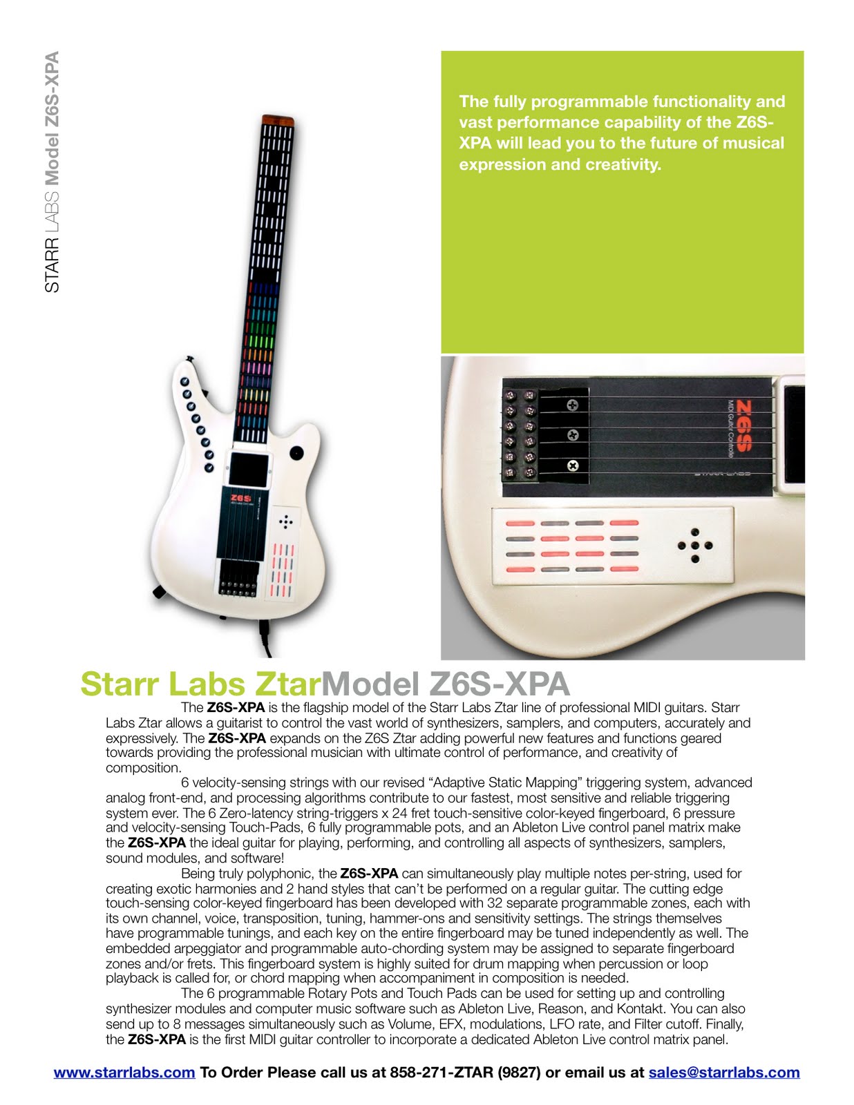 MATRIXSYNTH: Starr Labs 2010 Ztar MIDI Guitar Controllers