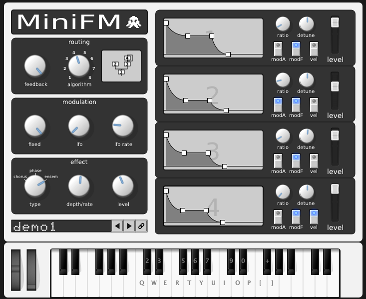 MATRIXSYNTH: AngryOctopus MiniFM - Basic 4OP FM websynth