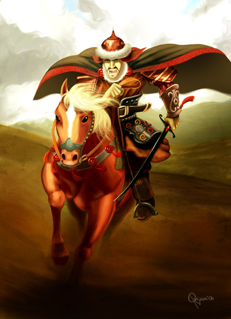 Warriors in art: Tatar Horseman by Sergio Quijada