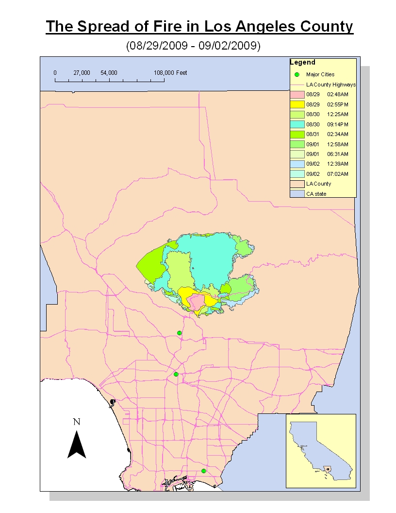 Geography Blog of Takafumi: Lab 7 Mapping the Station Fire