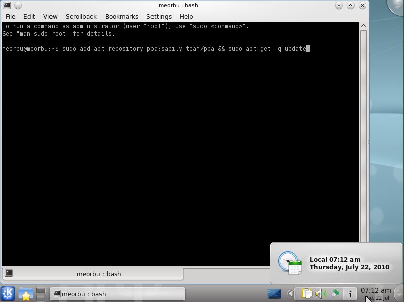 sabily blogsphere: Sabily In KDE - Get Sabily Inside Kubuntu