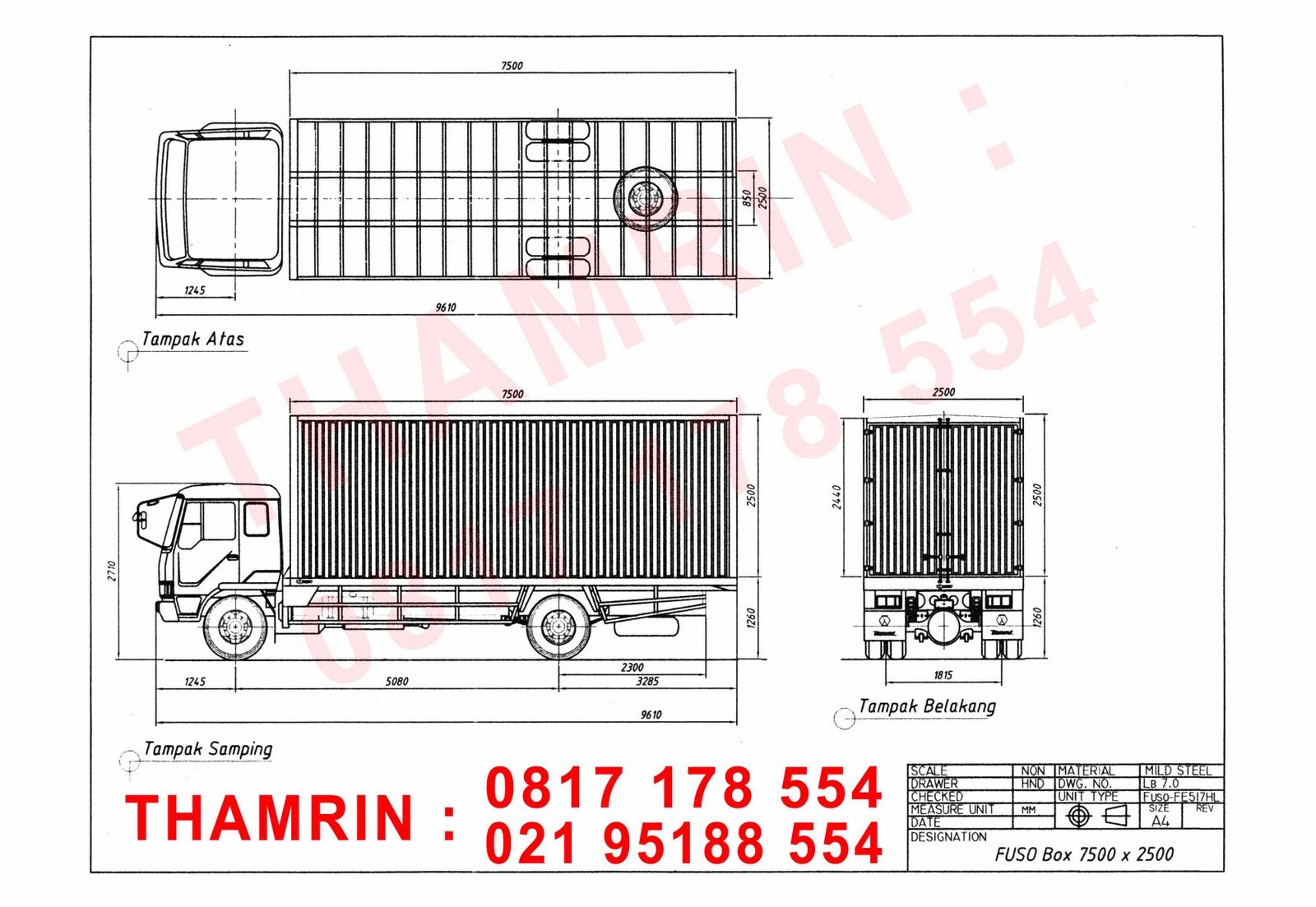 DEALER TRUCK MITSUBISHI: Spec.Karoseri Box Besi / Almunium