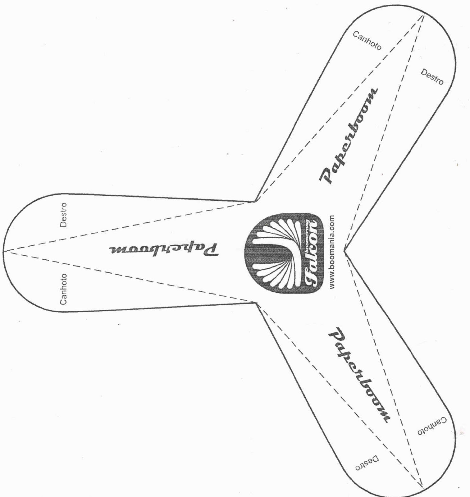 Bumerangue de material Reciclado