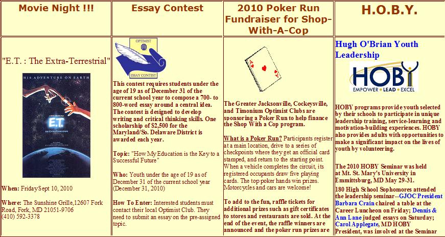 Experience Optimism: September 2010