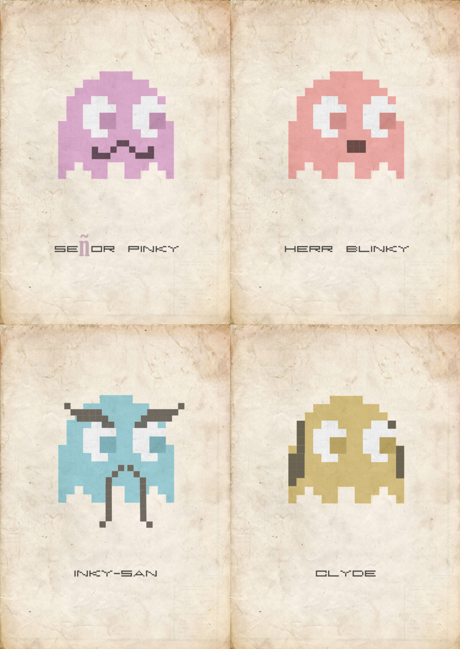 Pac Man Blinky Pinky Inky Clyde