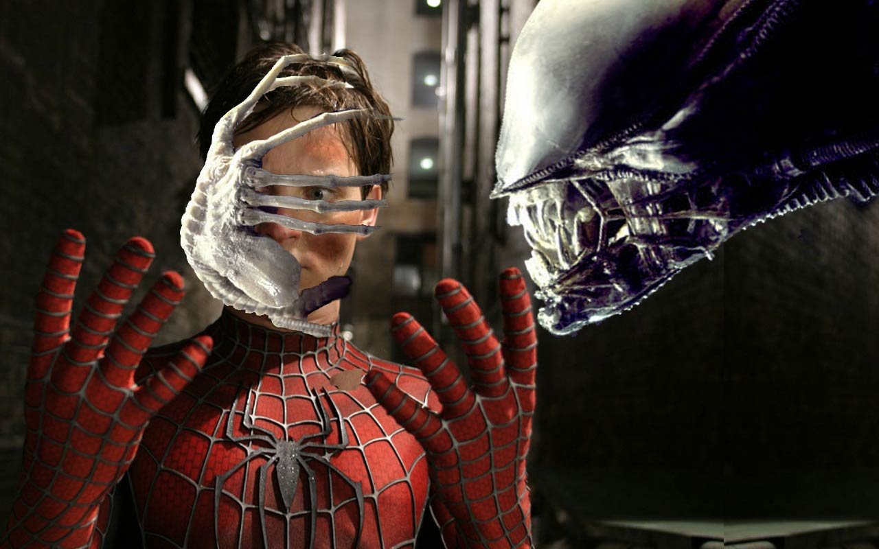 JIMSMASH ! ! !: FANART FRIDAY: ALIENS VS SPIDER-MAN & WONDER WOMAN