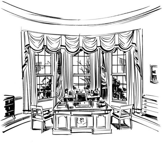 Oval Office Coloring Page