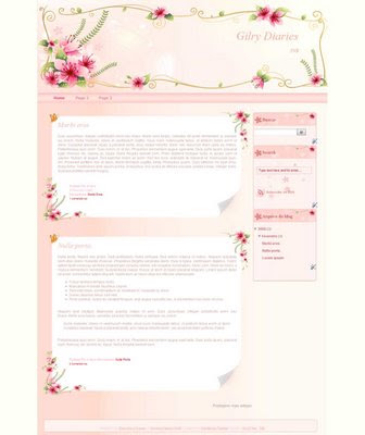>Template Girly Diaries – Templates para Blogger | xatspacebr