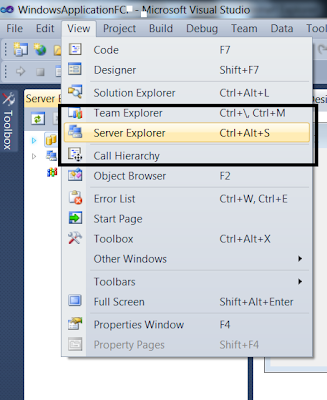 How to make Server Explorer visible in Visual Studio ~ E-Learn SQL Server
