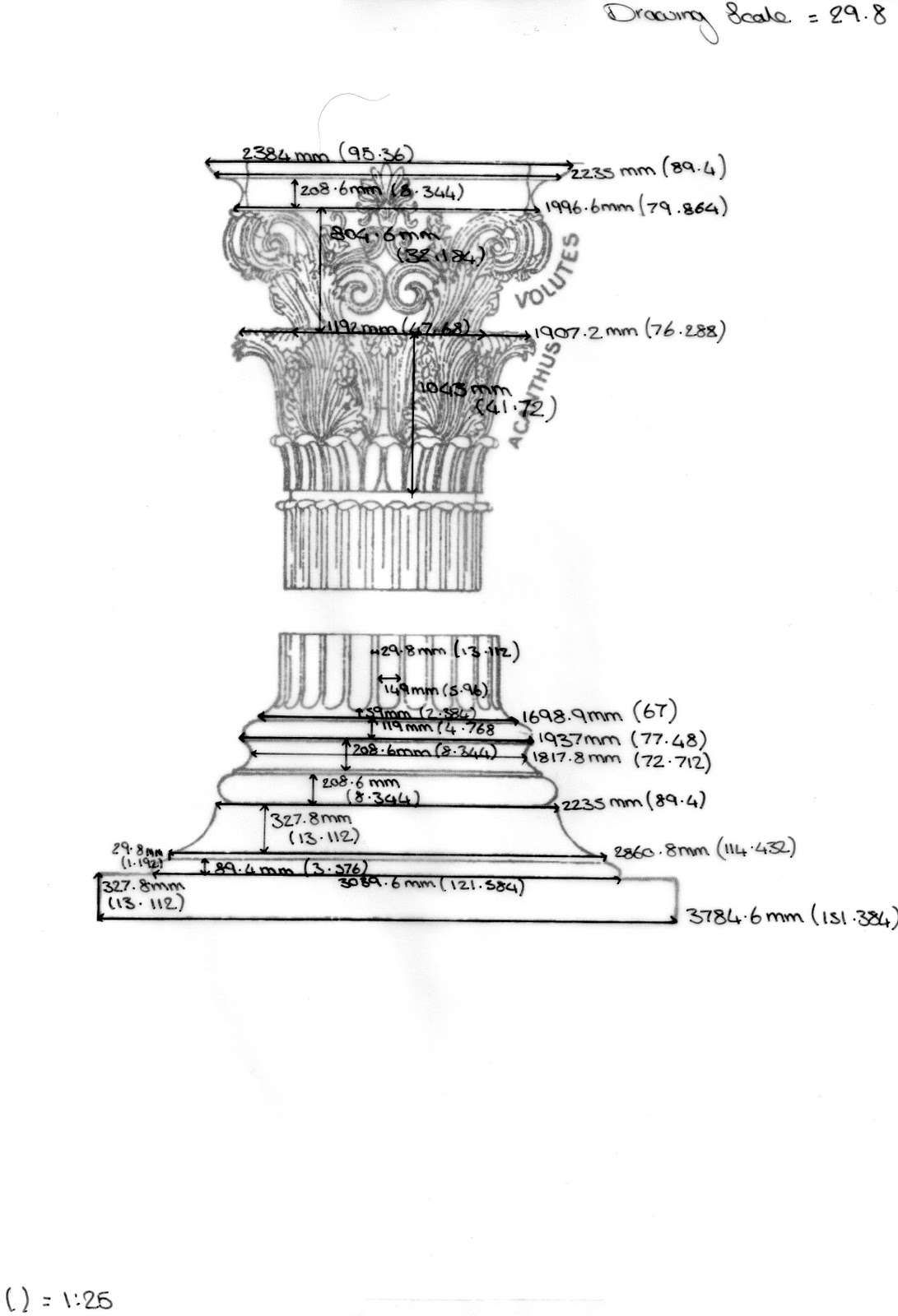 Sarah Crispin: Technical Drawing - Corinthian Column