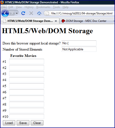 Inspired By Actual Events Html5 Local Storage Web Storage