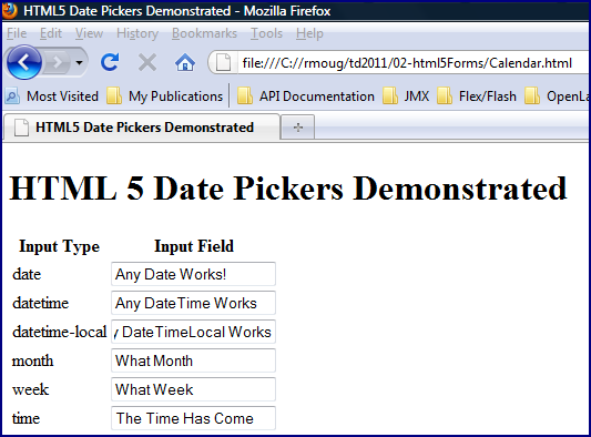 Inspired By Actual Events Html5 Date Picker