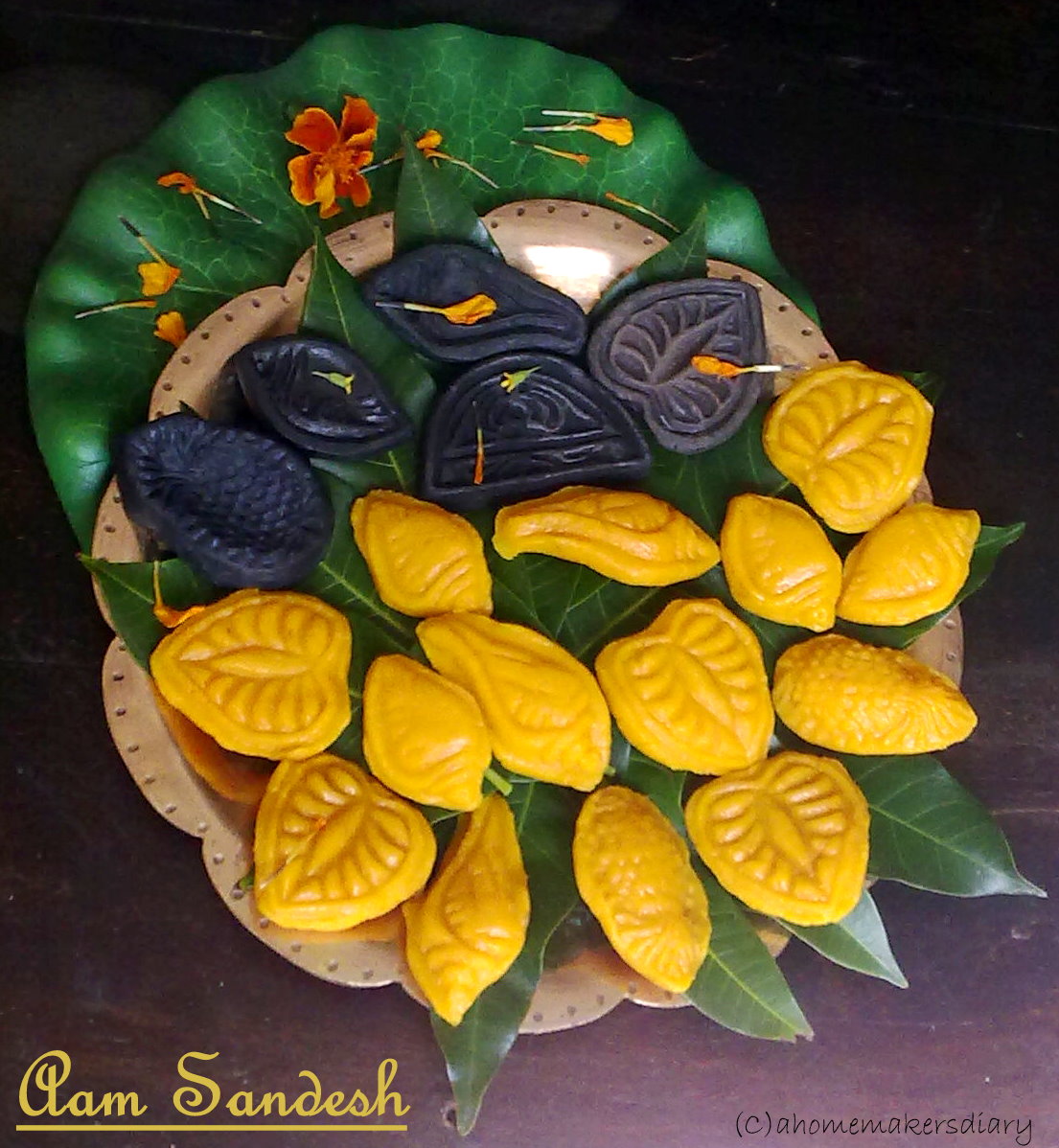 Aam Sandesh/ Mango Sandesh (Mango flavoured cottage cheese based ...