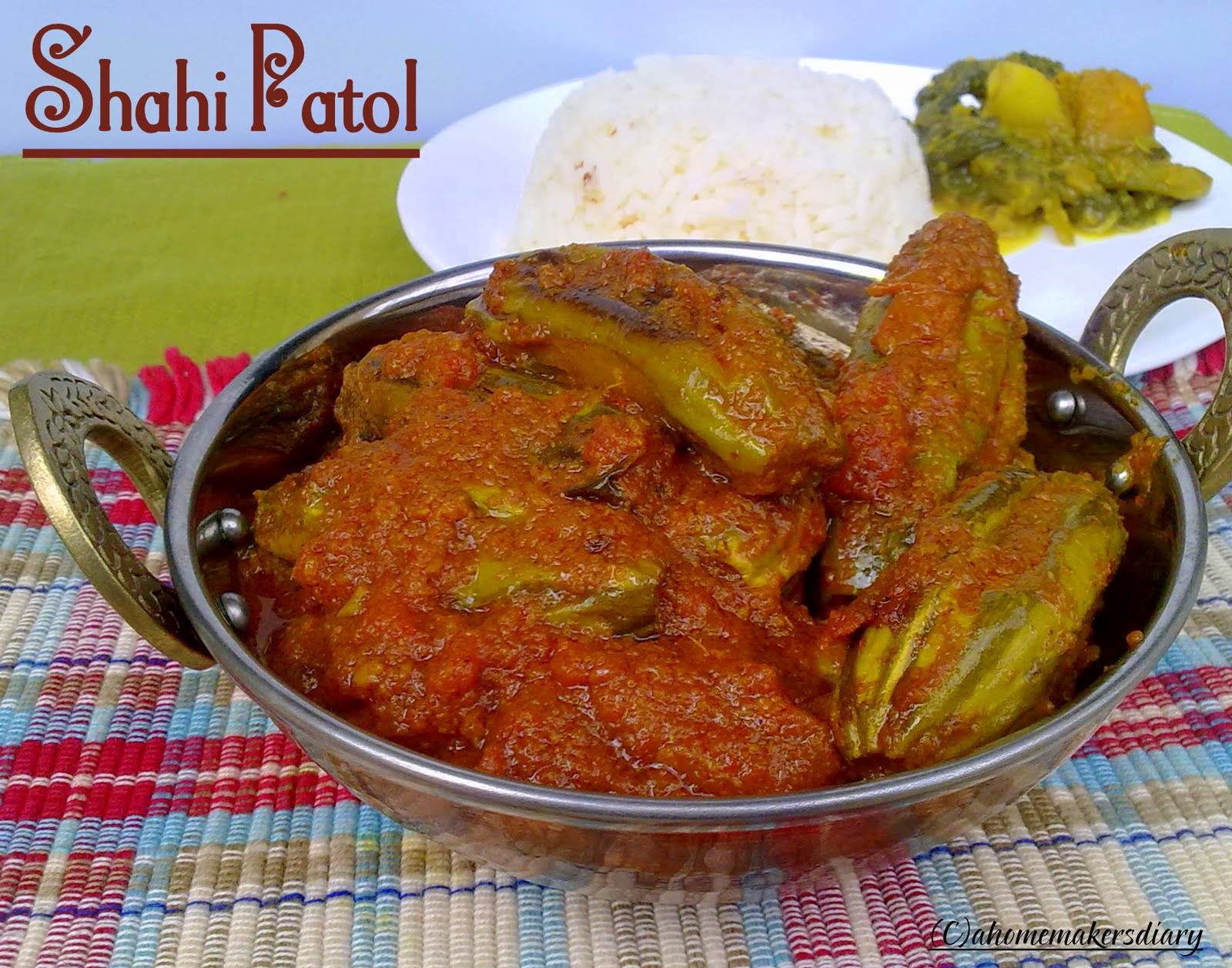 Shahi Patol (Pointed gourd in a spicy gravy) - A Homemaker's Diary