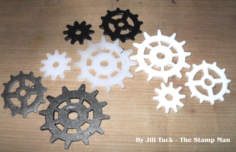 The Stamp Man: Time Workshop/Tutorial Part 1 - Shrink Plastic Cogs/Gears
