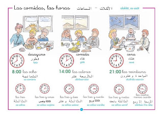 FICHA PARA NIÑOS DE ARABE-LAS COMIDAS,LAS HORAS : ACTIVIDADES PARA NIÑOS