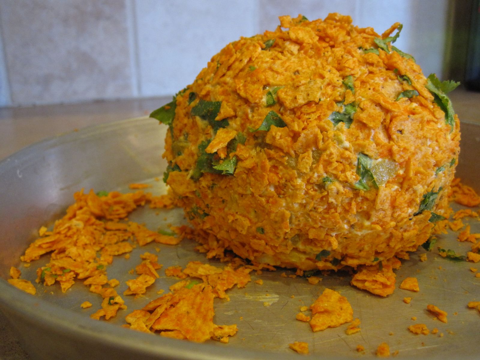Dangerously Domestic: Cheddar and Green Chili Cheese Ball