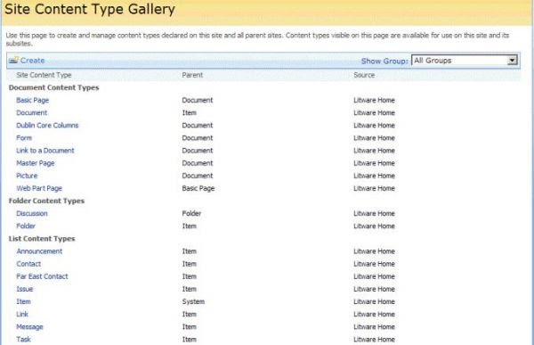 Sharepoint 2007 Content Type Overview With Example