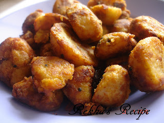 Chembu/Yam Fry And Award :: Rekha's Recipe
