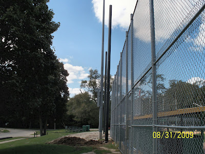 Trout Park: Backstop Poles Installed
