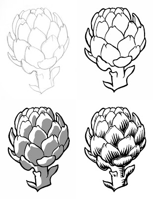 Octopus Ink: How To Draw An Artichoke In A Style That Makes It Look ...