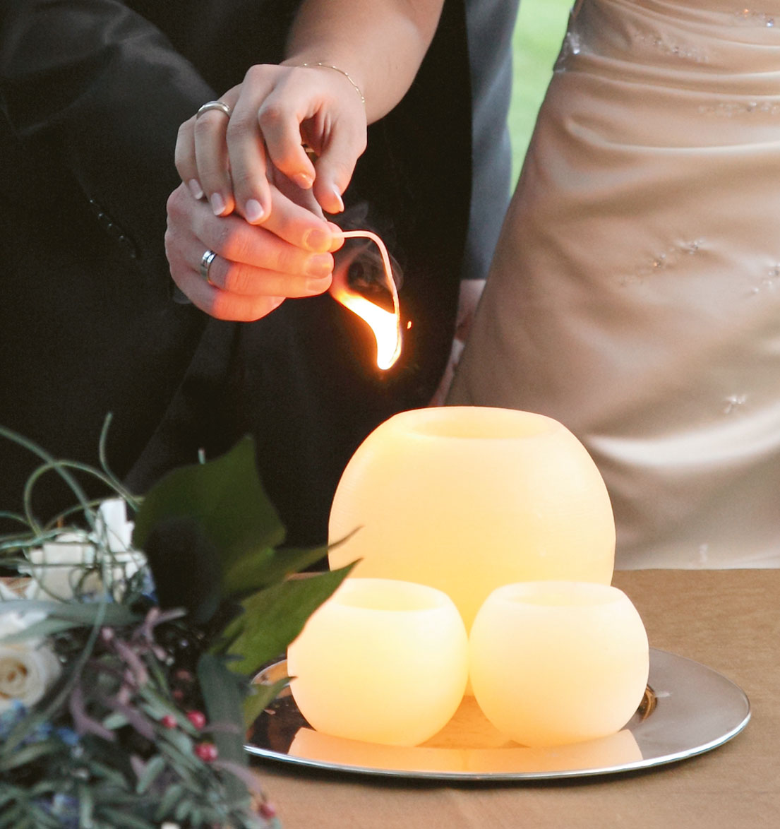 Ceremonia de boda con ritual de las velas.