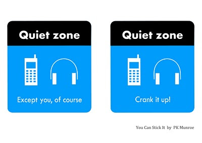 You can stick it: Quiet zone stickers