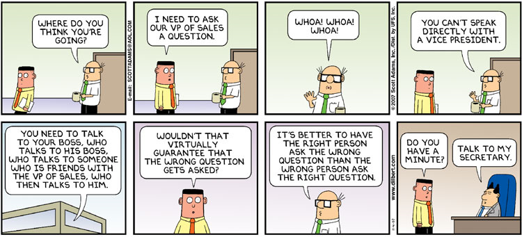 Definition of Done: Dilbert om hierarkier | projektledning, webbstrategi