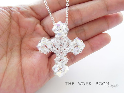 The Work Room: TWR038 Beaded Cross Pendant Tutorial