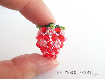 The Work Room: TWR042 Beaded Strawberry Pendant Tutorial
