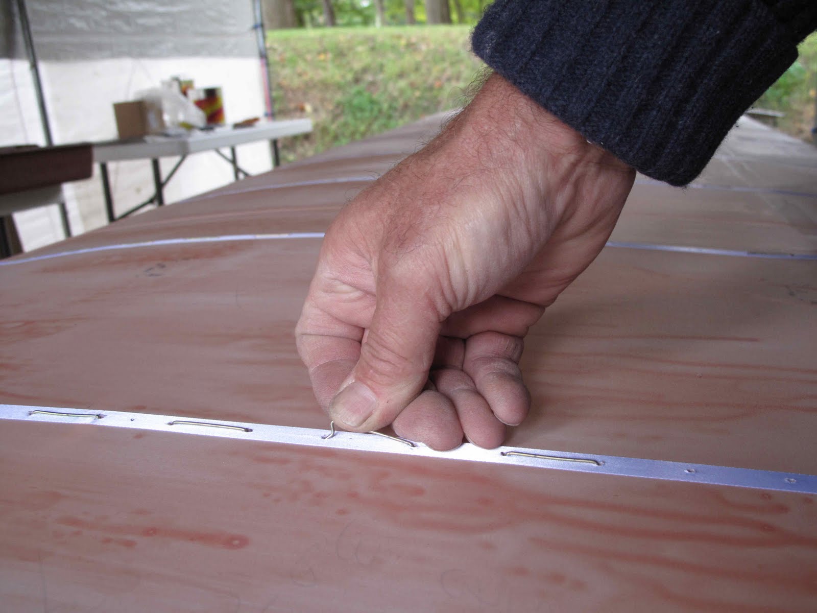 Cessna 140 Rebirth: Fabric Clips on RH Wing Ribs