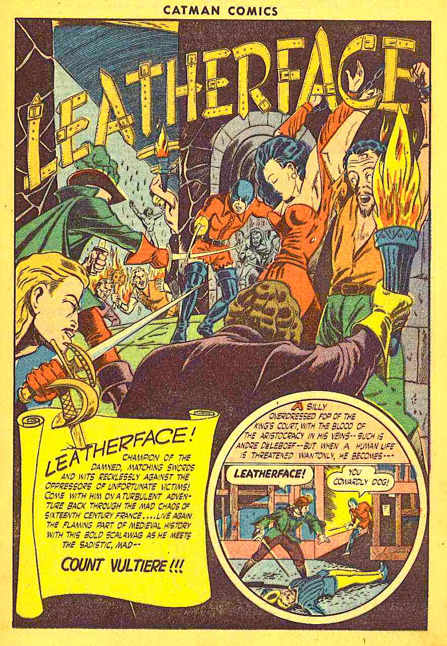 Four-Color Shadows: Leatherface-Catman Comics-1944