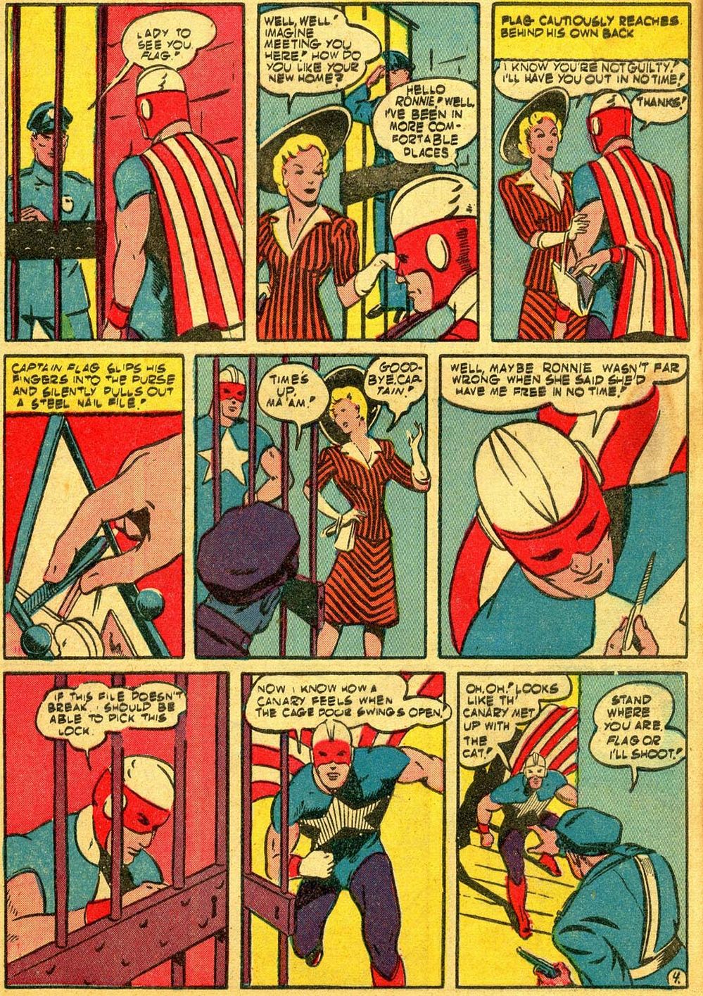 Four-Color Shadows: Captain Flag-Blue Ribbon Comics-1941