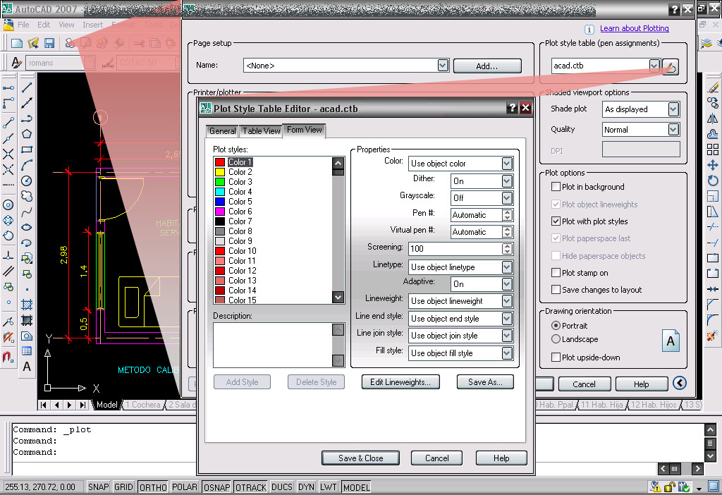 AUTOCAD Calibre, grosor o calidad de las lineas. - ArquiHoy CAD