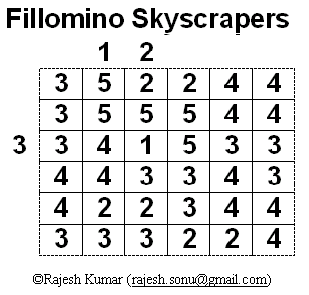 Fillomino Skyscrapers: F1 Solution