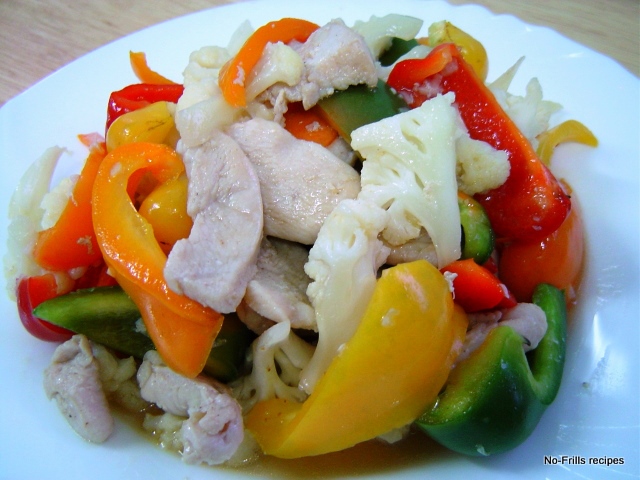 Stir-fry mixed veggie with chicken fillet